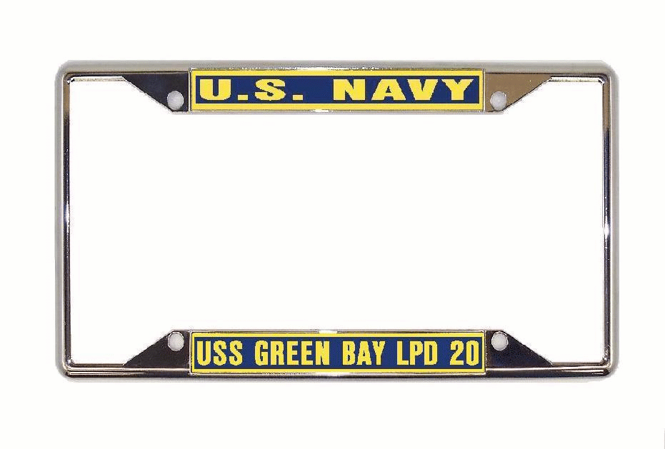 USS GREEN BAY LPD 20 License Plate Frame All-State Metal Military USN