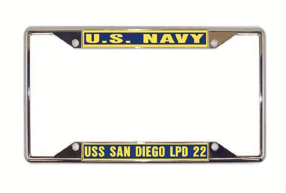 USS SAN DIEGO LPD 22 License Plate Frame All-State Metal Military USN
