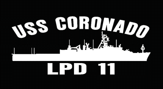 USS CORONADO LPD 11 Vinyl Silhouette Decal 4.75" x 11.5" Car Truck RV