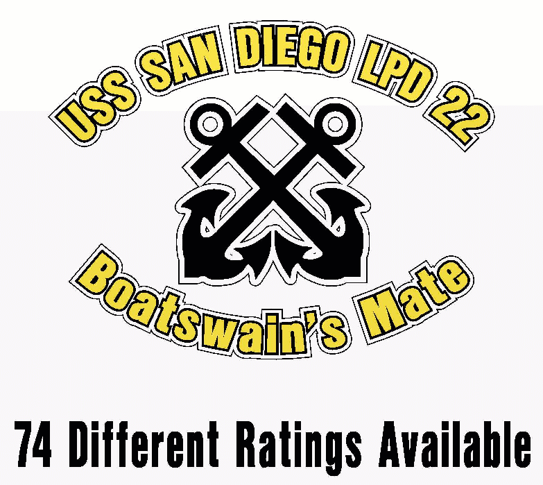 USS SAN DIEGO LPD 22 Rating Decal 11.75" x 8.3" Car Truck RV Military