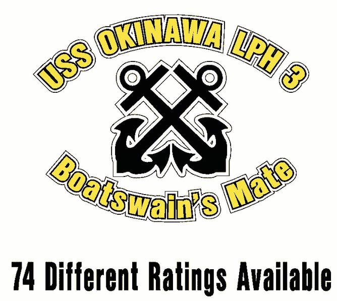 USS OKINAWA LPH 3 Rating Decal 5" x 3.5" Car Truck RV Military USN D00
