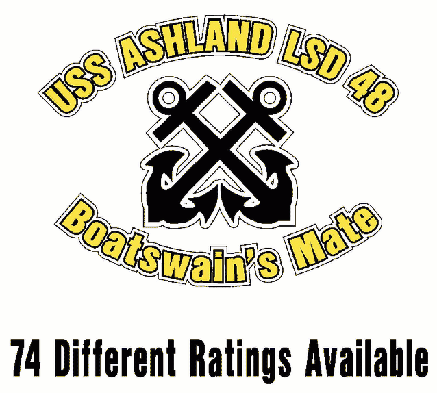 USS ASHLAND LSD 48 Rating Decal 16.5" x 11.5" Car Truck RV Military US