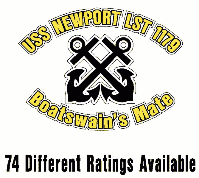 USS NEWPORT LST 1179 Rating Decal 8.1" x 5.75 Car Truck RV Military US