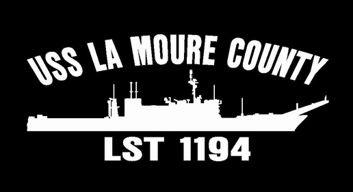 USS LA MOURE COUNTY LST 1194 Vinyl Silhouette Decal 6.5" x 15.75" Car