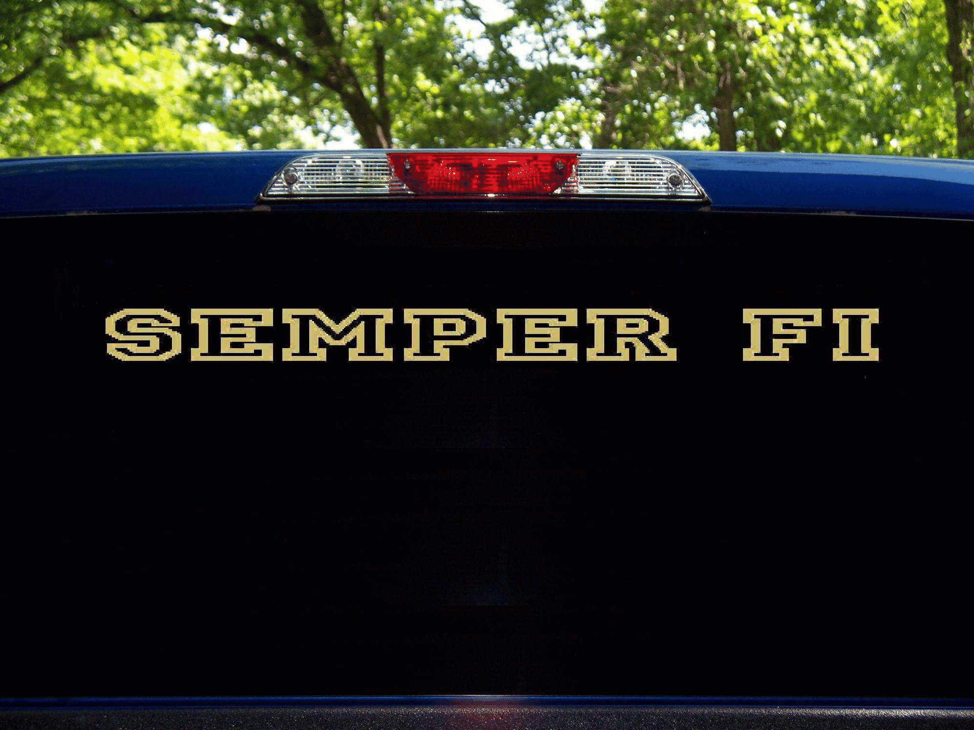 SEMPER FI U.S. Marines Vinyl Window Decal Single Color Car Truck RV Mi