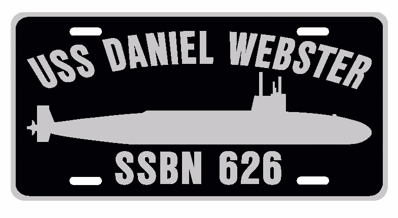 USS DANIEL WEBSTER SSBN 626 Aluminum License Plate Military USN Car Tr