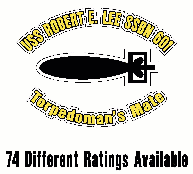 USS ROBERT E. LEE SSBN 601 Rating Decal 8.1" x 5.75 Car Truck RV Milit