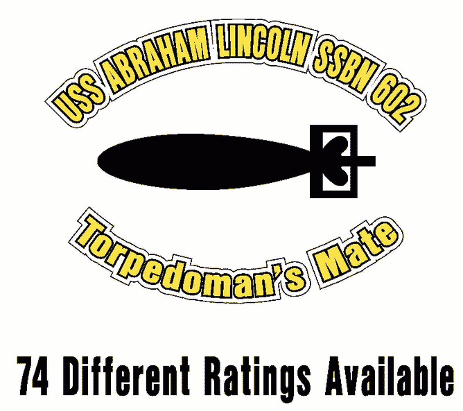 USS ABRAHAM LINCOLN SSBN 602 Rating Decal 11.75" x 8.3" Car Truck RV M