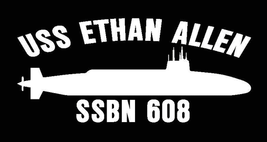 USS ETHAN ALLEN SSBN 608 Vinyl Silhouette Decal 4.75" x 11.5" Car Truc