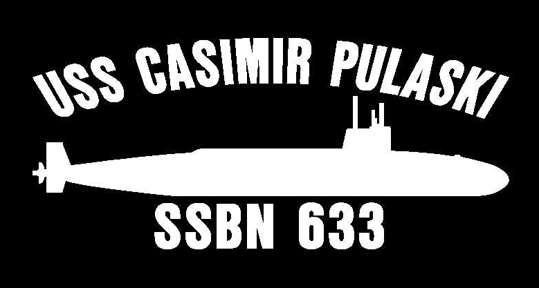USS CASIMIR PULASKI SSBN 633 Vinyl Silhouette Decal 11.75" x 28" Car T