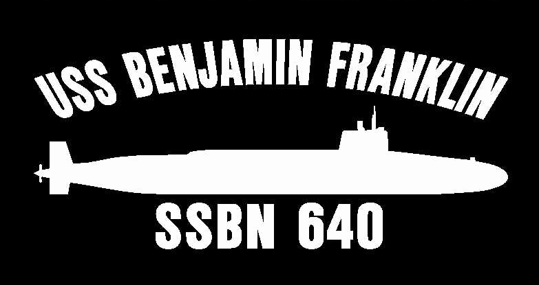 USS BENJAMIN FRANKLIN SSBN 640 Vinyl Silhouette Decal 11.75" x 28" Car