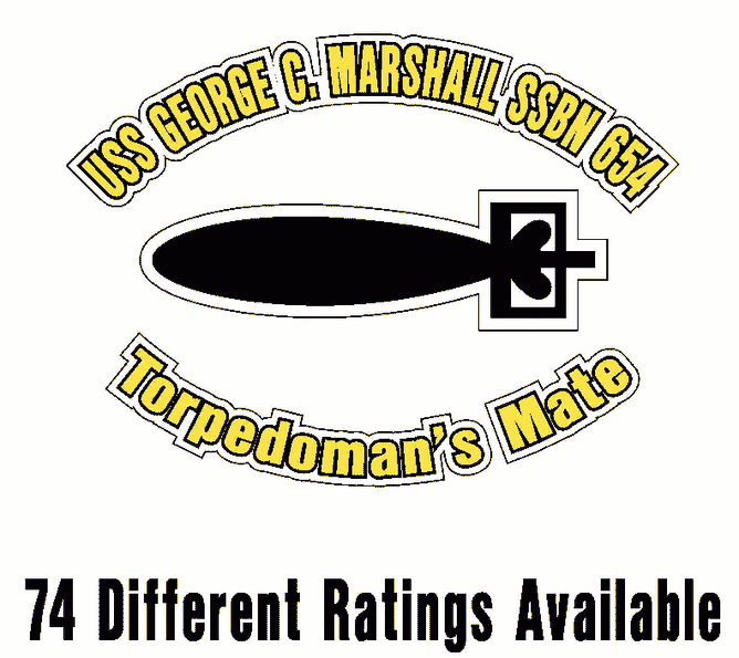 USS GEORGE C MARSHAL SSBN 654 Rating Decal 16.5" x 11.5" Car Truck RV
