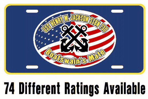 USS HENRY M. JACKSON SSBN 730 Aluminum Rating License Plate U.S. Flag