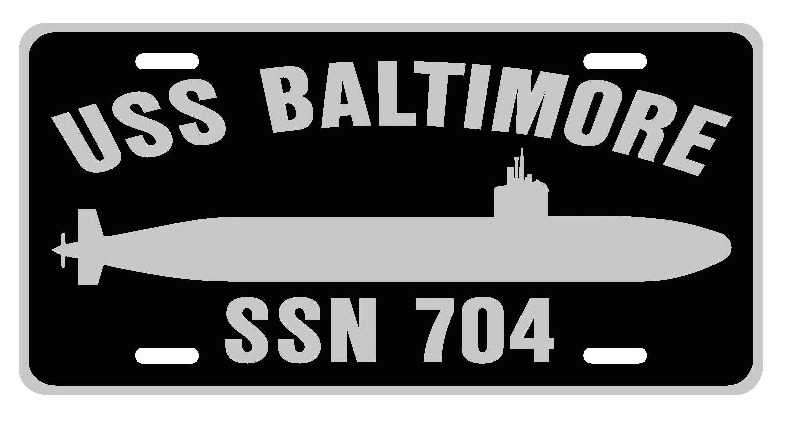 USS BALTIMORE SSN 704 Aluminum License Plate Military USN Car Truck RV