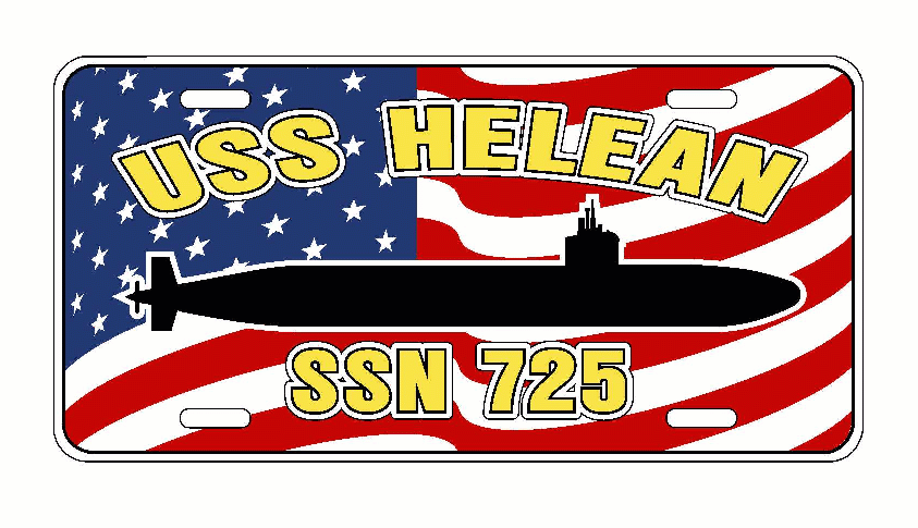 USS HELENA SSN 725 Aluminum License Plate U.S. Flag Military USN Car T