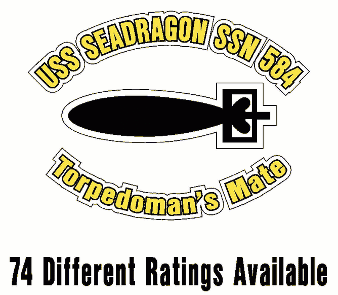 USS SEADRAGON SSN 584 Rating Decal 8.1" x 5.75 Car Truck RV Military U
