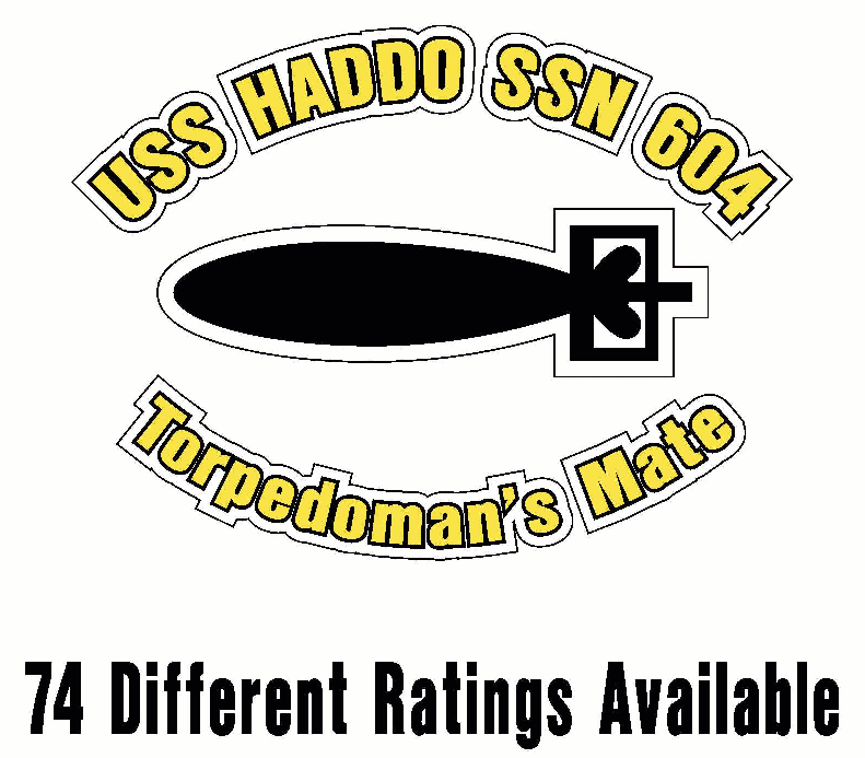 USS HADDO SSN 604 Rating Decal 11.75" x 8.3" Car Truck RV Military USN