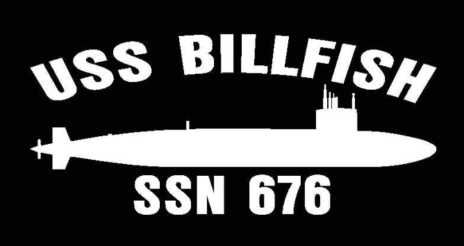 USS BILLFISH SSN 676 Vinyl Silhouette Decal 6.5" x 15.75" Car Truck RV