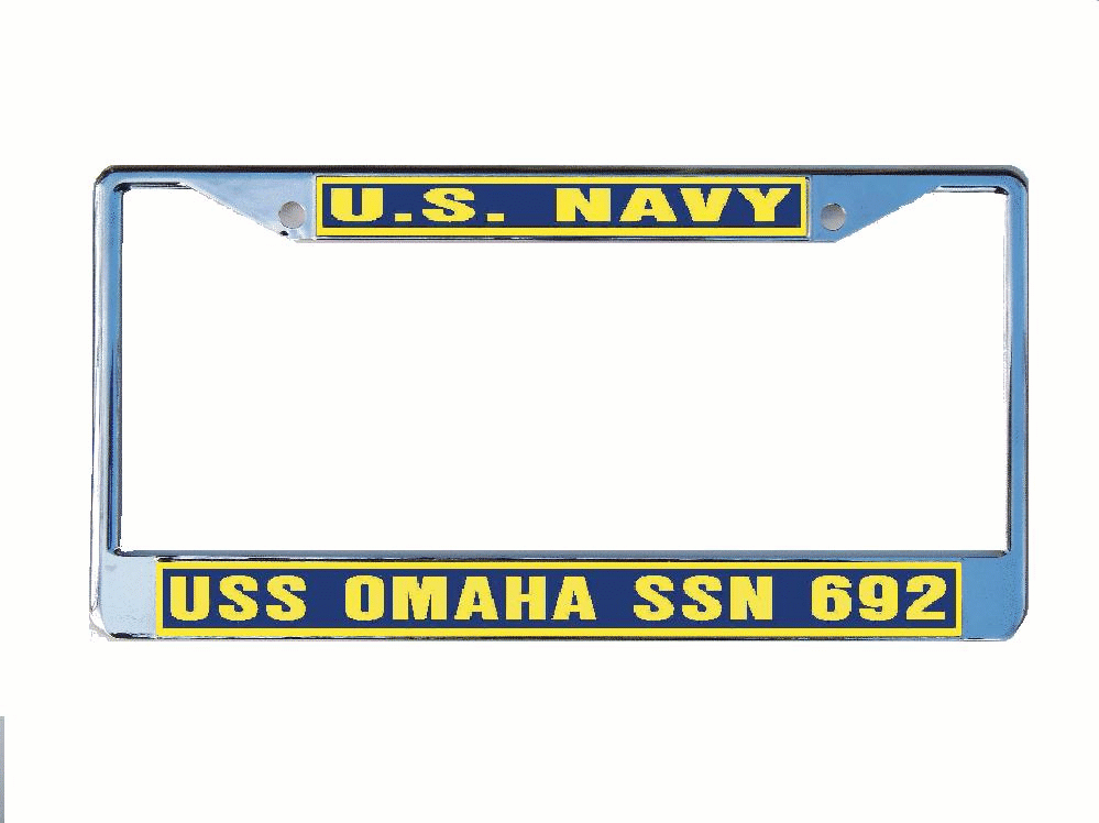 USS OMAHA SSN 692 License Plate Frame Metal or Plastic Military USN PF