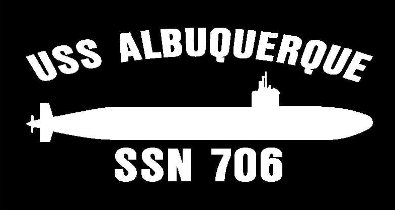 USS ALBUQUERQUE SSN 706 Vinyl Silhouette Decal 4.75" x 11.5" Car Truck