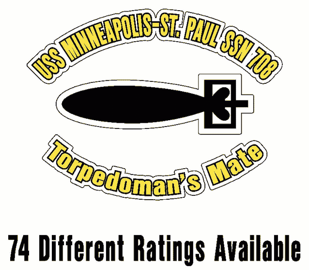 USS MINNEAPOLIS-ST PAUL SSN 708 Rating Decal 5" x 3.5" Car Truck RV Mi