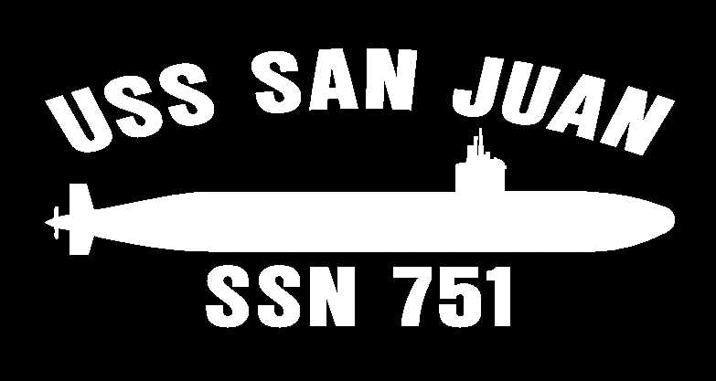 USS SAN JUAN SSN 751 Vinyl Silhouette Decal 4.75" x 11.5" Car Truck RV