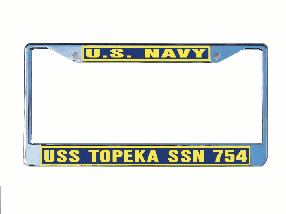 USS TOPEKA SSN 754 License Plate Frame Metal or Plastic Military USN P