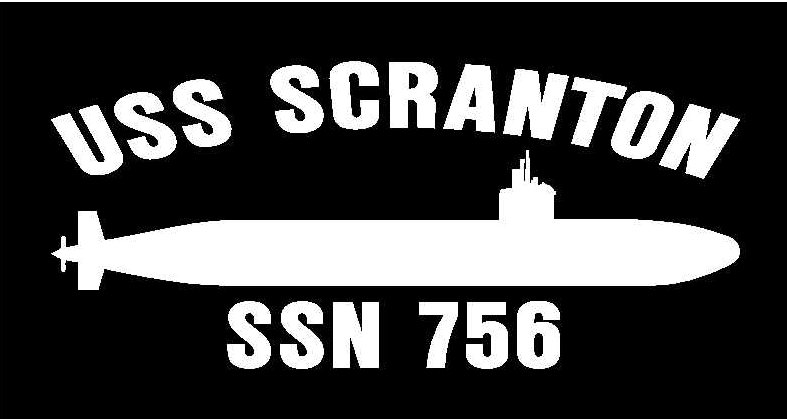 USS SCRANTON SSN 756 Vinyl Silhouette Decal 11.75" x 28" Car Truck RV