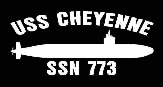 USS CHEYENNE SSN 773 Vinyl Silhouette Decal 6.5" x 15.75" Car Truck RV