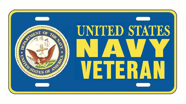 UNITED STATES NAVY VETERAN Aluminum License Plate Military USA Car Tru